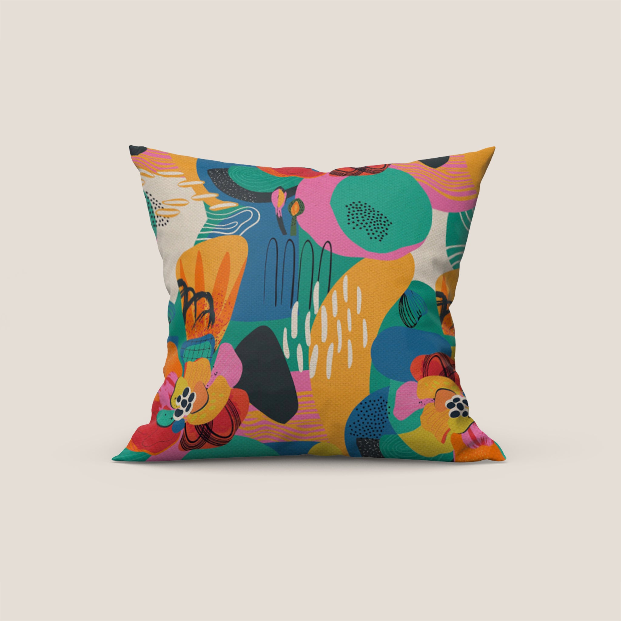 Joy collezione cuscini a fantasie multicolor in tessuto fresco cotone ...