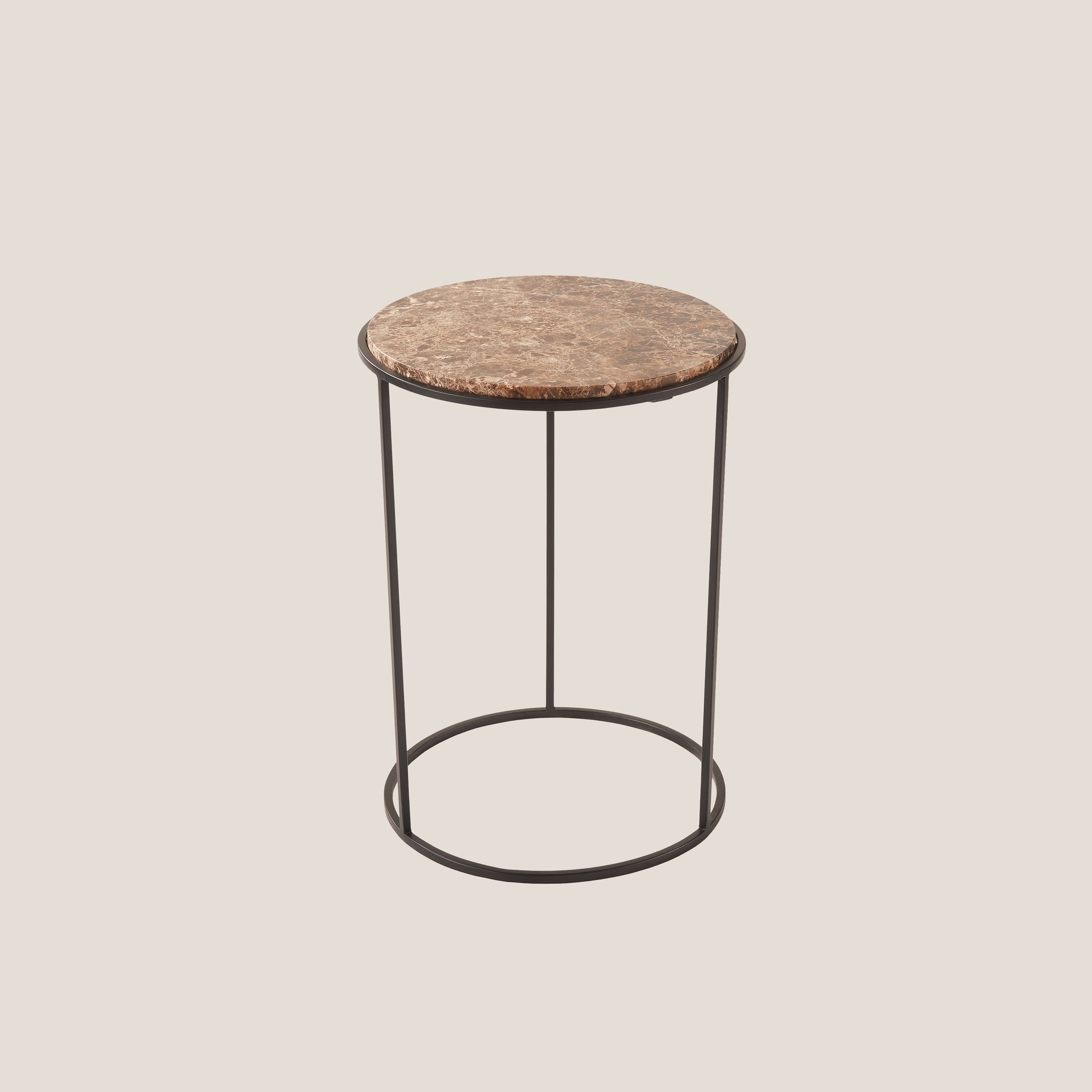 Costance tavolino rotondo con piano in marmo emperador nero - divani.store